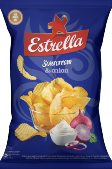 ESTRELLA crisps sour cream and onion flavour 130g - European Food ...