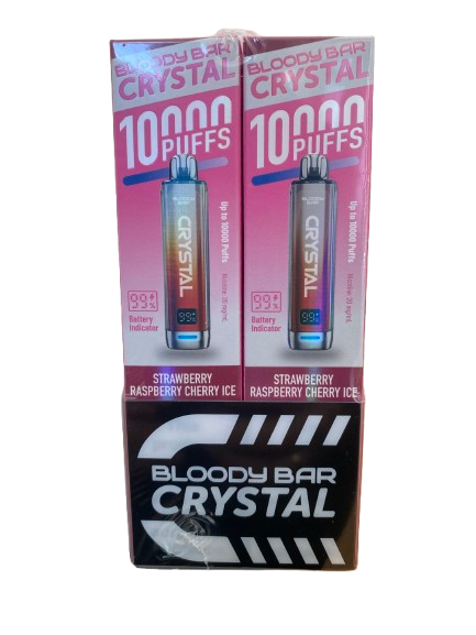 BLOODY BAR Crystal strawberry raspberry cherry ice 10k puffs
