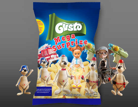 GUSTO corn puffs salted mega surprise 60g